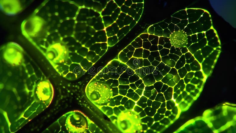 Detailed Image of Chloroplasts Under Different Light Conditions ...