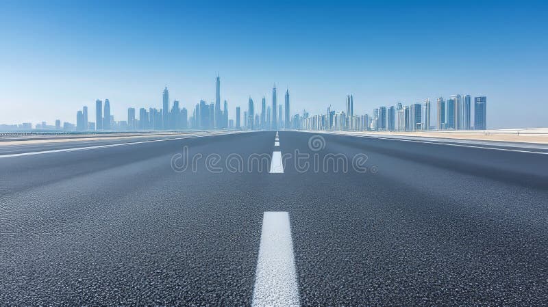 Detailed Image of a Clean Empty Road on a Modern Office Building in a ...