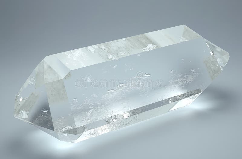 Clear Quartz Crystal with Transparency and Reflections (AI-generated ...