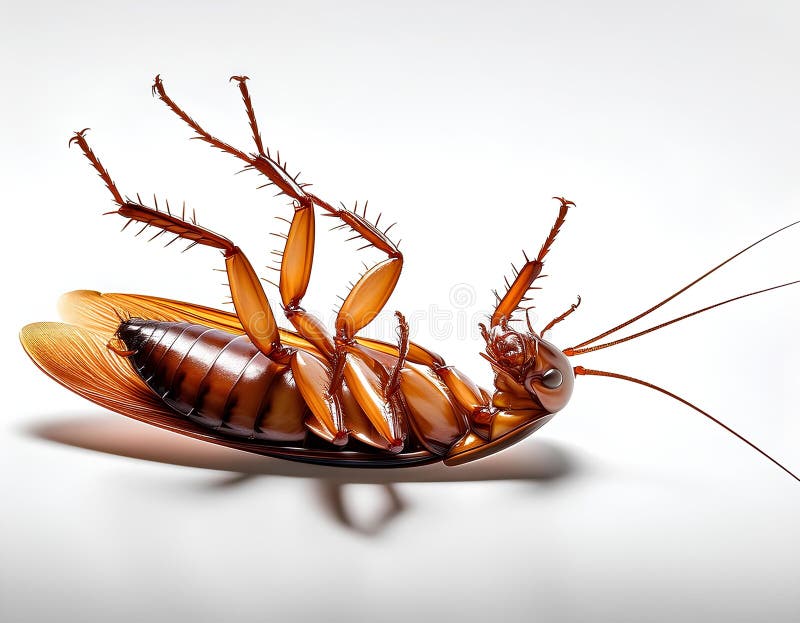 Upside Down Cockroach Isolated on White Background Stock Illustration ...