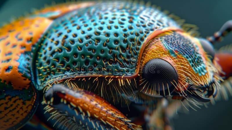 A Detailed Image of the Colorful and Patterned Exoskeleton of a Beetle ...