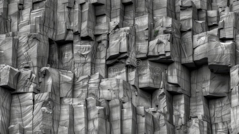 A Detailed Image of Columnar Basalt Rock Formations, Showcasing Their ...