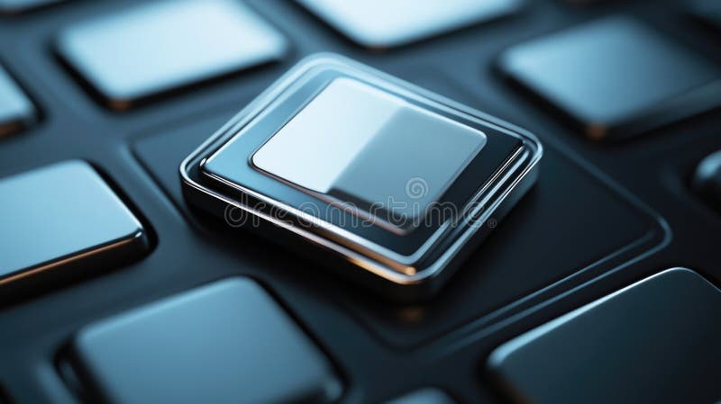 A Detailed Image of a Computer Chip on a Keyboard Stock Illustration ...