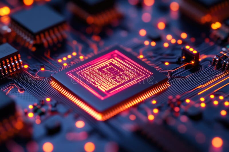 Detailed Image of a Computer Motherboard Components and Circuits Stock ...