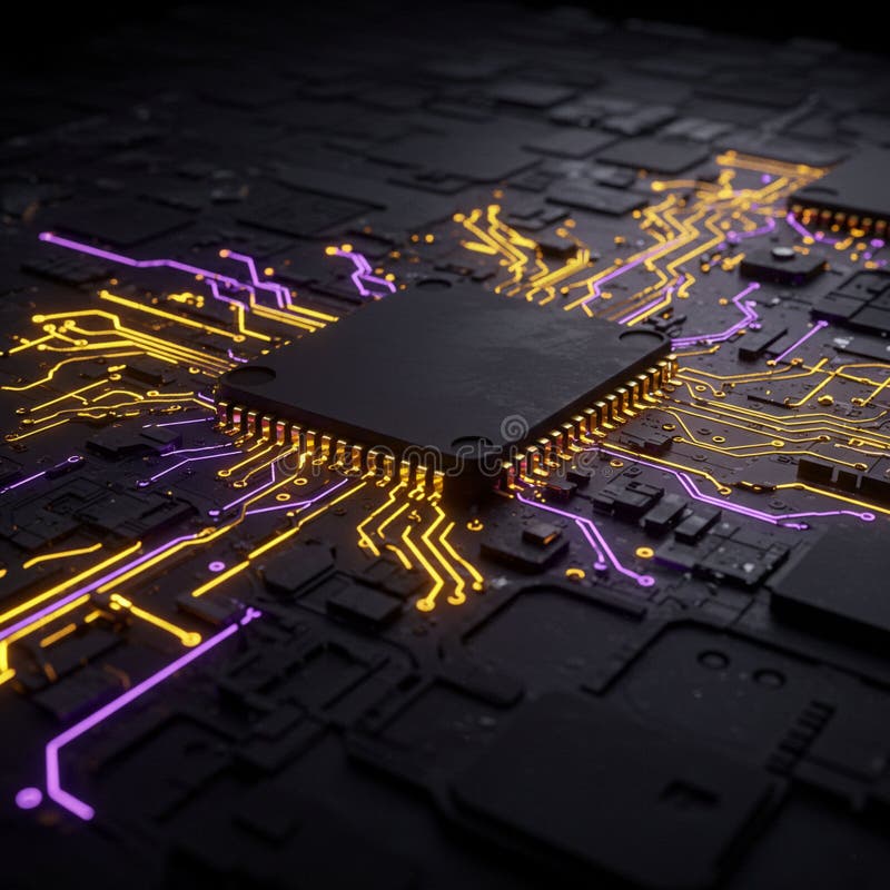 A Detailed Image of a Computer Motherboard Featuring Two Prominent ...