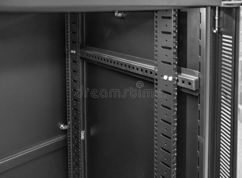 Detailed Image of a Computer and Network Server Cabinet. Stock Image ...