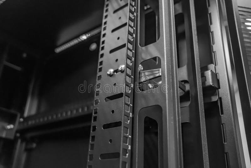 Detailed Image of a Computer and Network Server Cabinet. Stock Photo ...