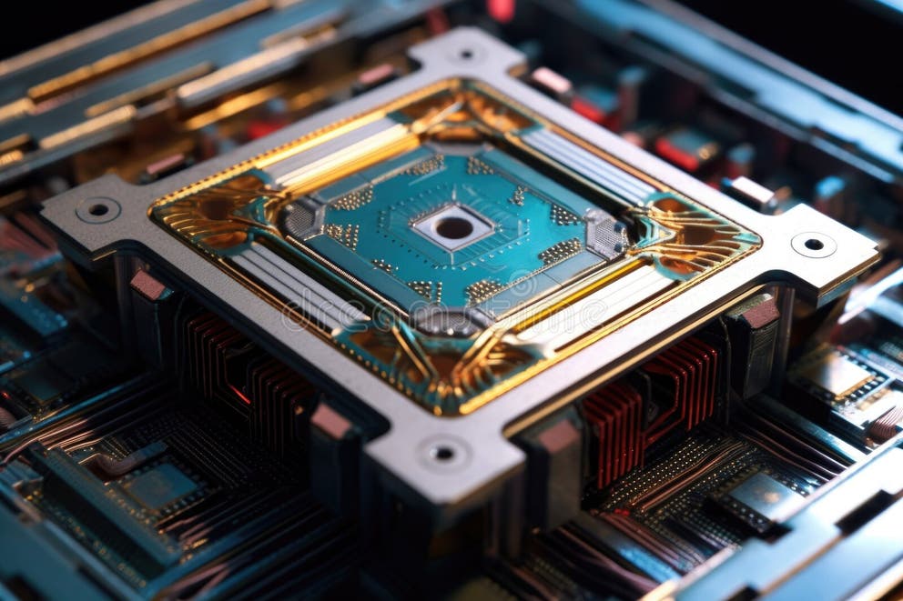 Detailed Image of a Cpu Die on a Motherboard Stock Image - Image of ...