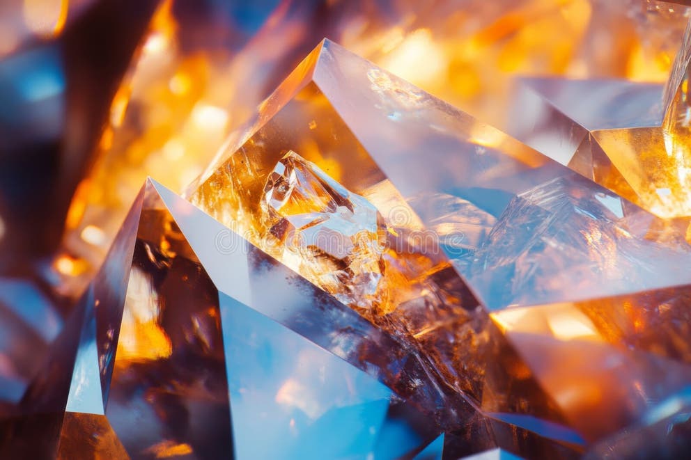 Crystal Facets Reflections Close Up Stock Illustration - Illustration ...