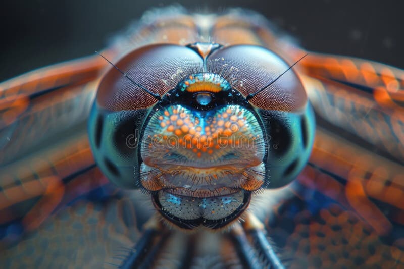 A Detailed Image of a Dragonfly S Compound Eyes, Capturing Its ...
