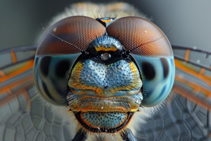 A Detailed Image of a Dragonfly S Compound Eyes, Capturing Its ...