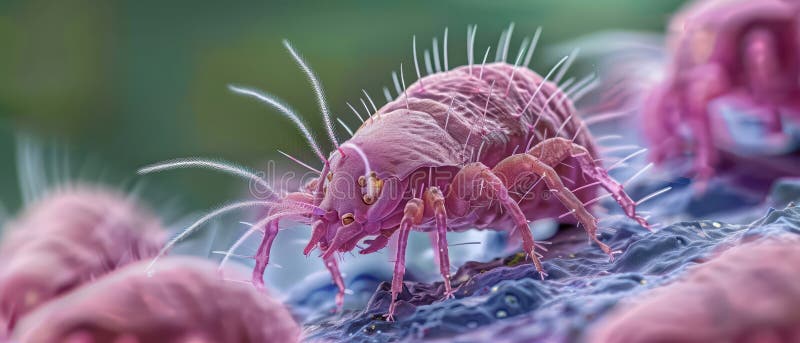 Detailed Image of Dust Mites Under Microscope, High Detail, Natural ...