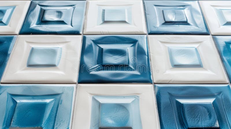 Detailed Image of Embossed Vinyl Tile Flooring Featuring a Geometric ...