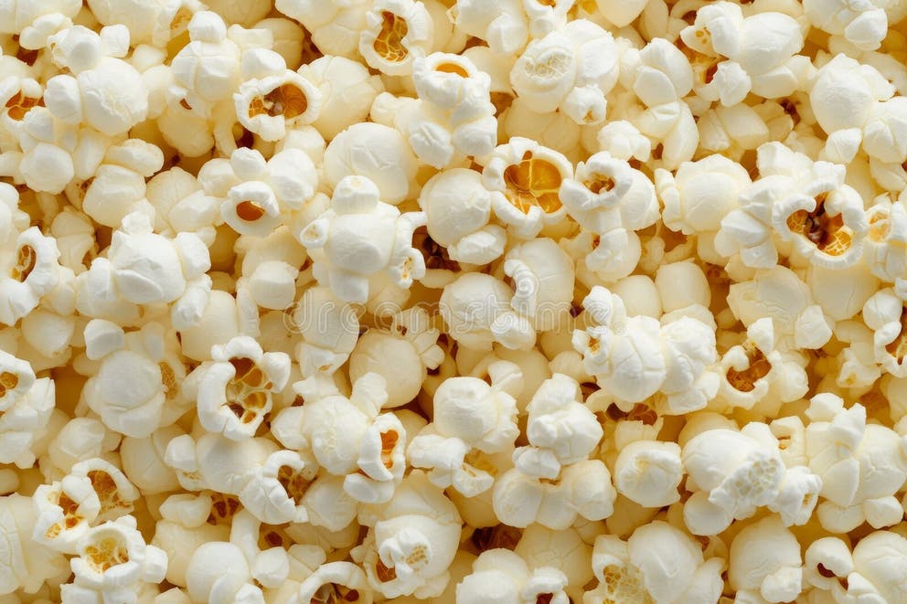 A Detailed Image Featuring Fluffy, Freshly Popped Popcorn Kernels Stock ...