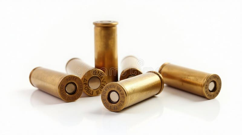 Close-up of Isolated Shotgun Shells on a White Background Stock ...