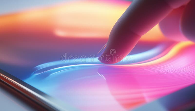 Detailed Image of a Finger Interacting with Tablet Pc Display with ...