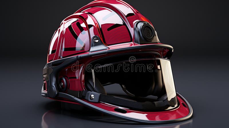 Detailed Image of a Firefighters Helmet with Reflective Surface Stock ...