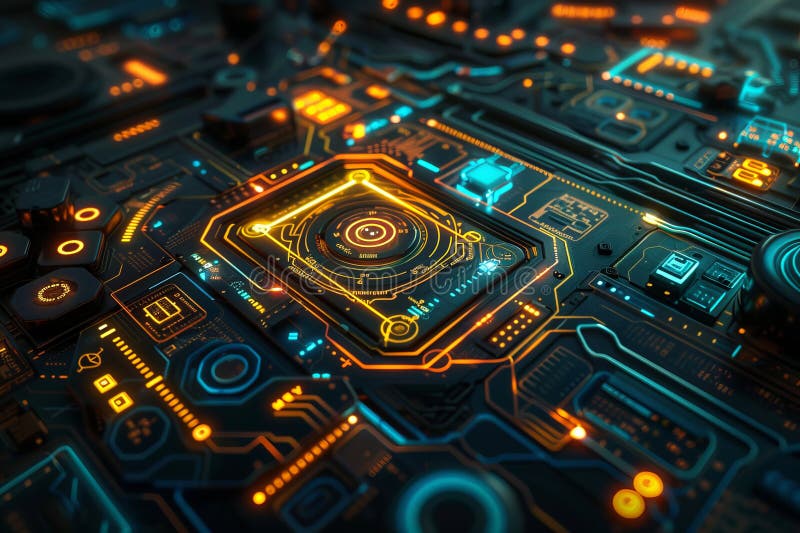 Detailed Image of a Futuristic Science Fiction Panel with Intricate ...