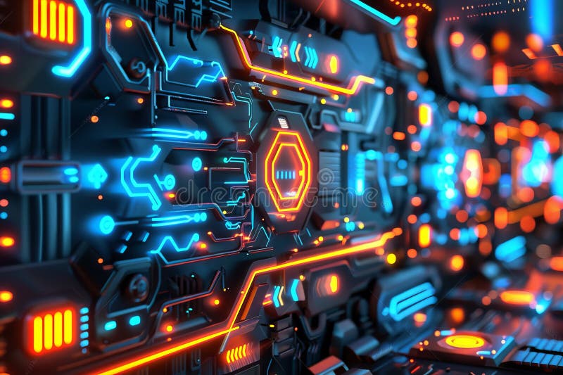 Detailed Image of a Futuristic Science Fiction Panel with Intricate ...