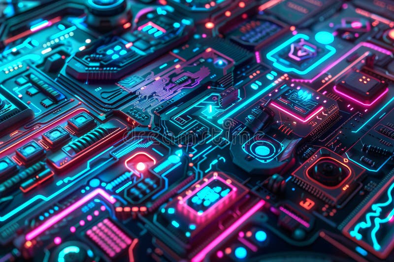 Detailed Image of a Futuristic Science Fiction Panel with Intricate ...