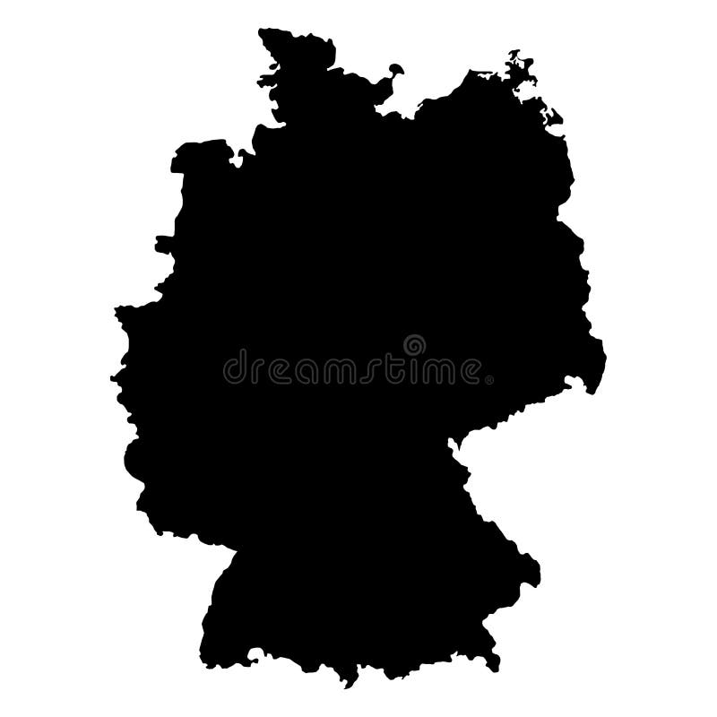 Germany Map, Black and White Detailed Outline with Regions of the ...