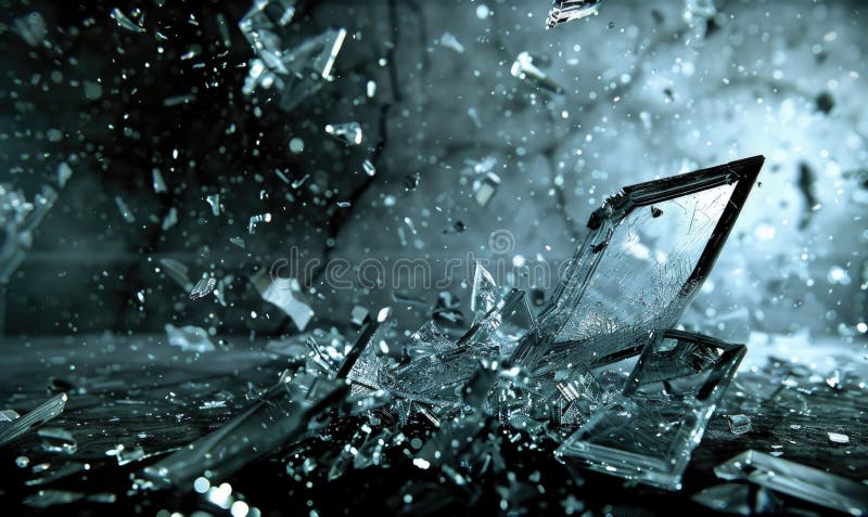 Detailed Image of Glass Shattering Stock Image - Image of drop, nature ...