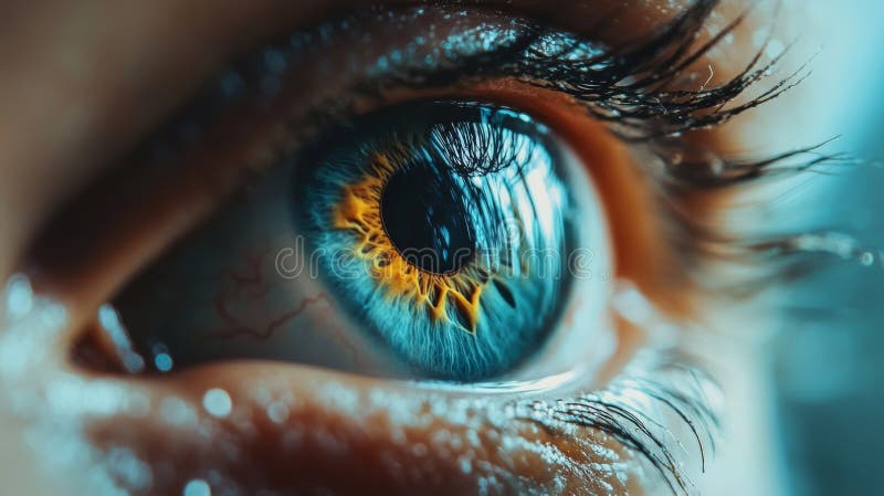 Detailed Image of a Human Eye Showcasing Elaborate Patterns Stock Image ...