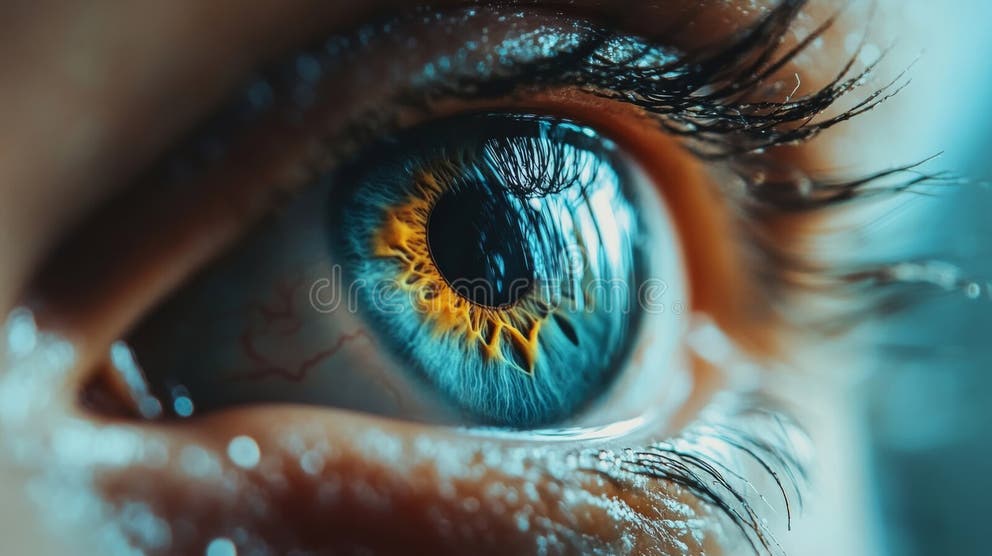 Detailed Image of a Human Eye Showcasing Elaborate Patterns Stock Image ...