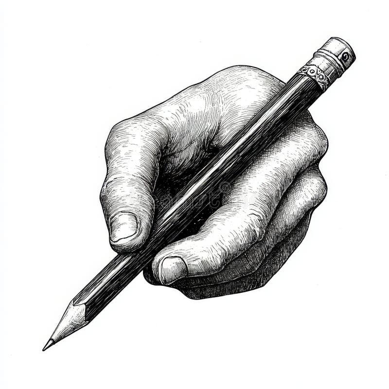 A Detailed Image of a Human Hand, Featuring a Sketch of a Hand Grasping ...