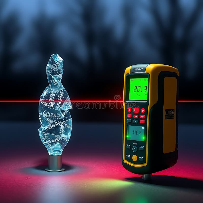 A Detailed Image of a Laser Distance Meter in Action Measuring the ...