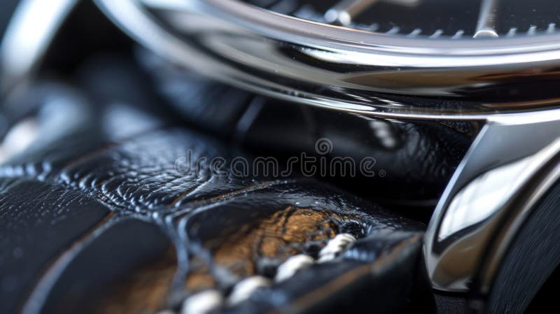 A Detailed Image of a Leather Watch S Showcases the Smooth and ...