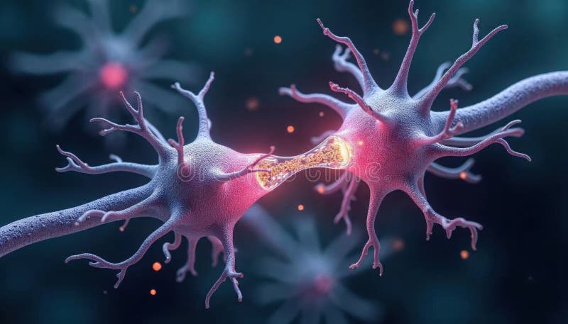 Microscopic View of Neuron Connection and Synaptic Transmission Stock ... Microscopic View of Neuron Connection and Synaptic Transmission Stock ...