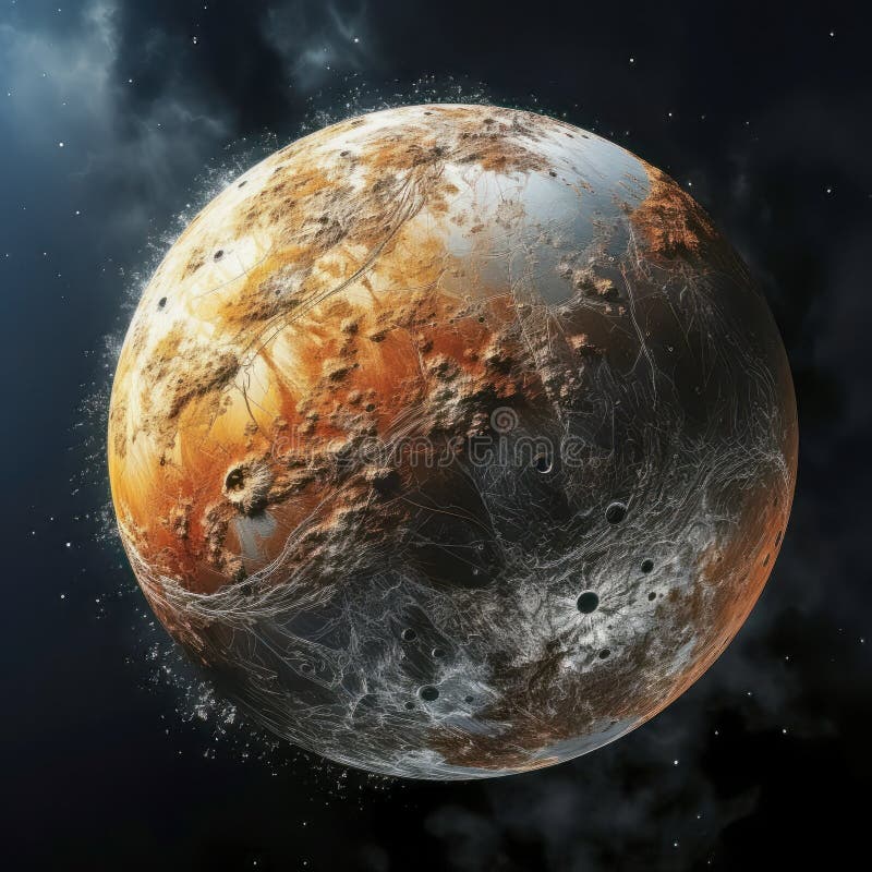 Detailed Image of Pluto S Surface in Space Stock Image - Image of dwarf ...