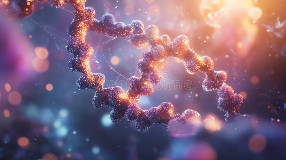 A Detailed Image of a Protein Molecule, with Its Complex Folding ...