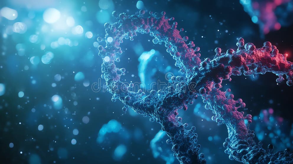 A Detailed Image of a Protein Molecule, with Its Complex Folding ...