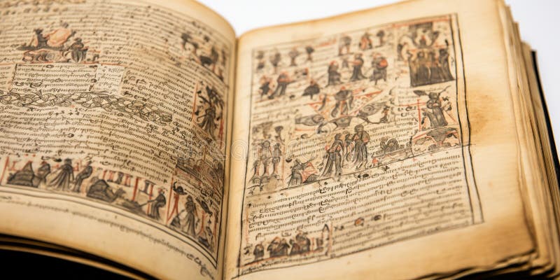 Detailed Image of a Rare Manuscript, Showcasing Intricate Illustrations ...