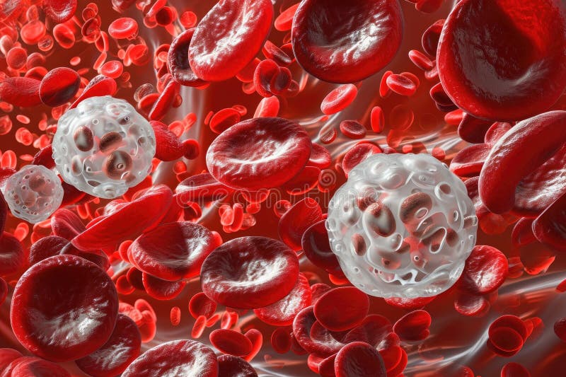 Detailed Image of Red Blood Cells Floating in Blood Plasma, Art ...