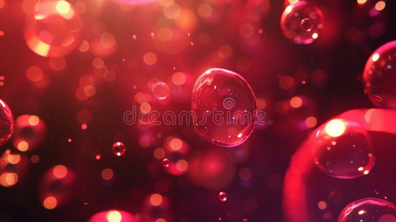Detailed Image of Red Blood Cells and Floating Bubbles with Soft ...