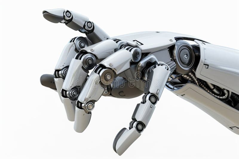 Close-up of a Robotic Hand with Intricate Mechanical Details ...
