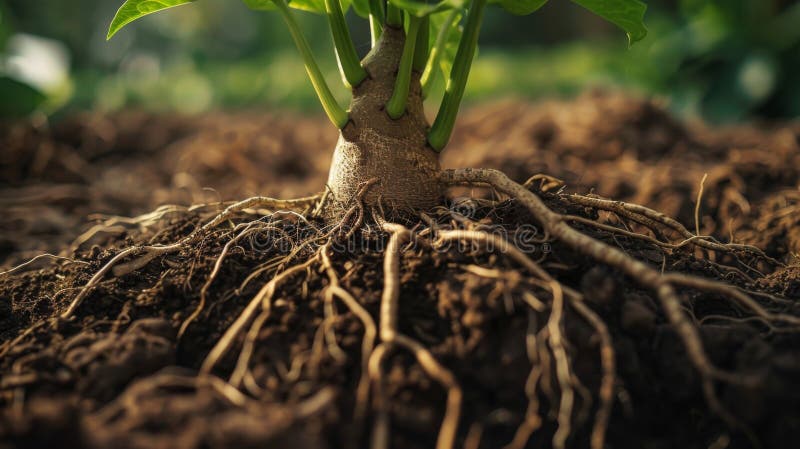 Detailed Image of a Root Rhizome Showcasing the Intricate Network of ...