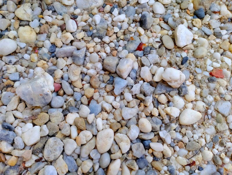 Textured Pebble Surface: a Close-Up View of Varied Sizes and Hues Stock ...