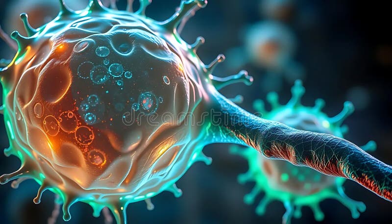 Microscopic Viral Structure Stock Illustration - Illustration of ...