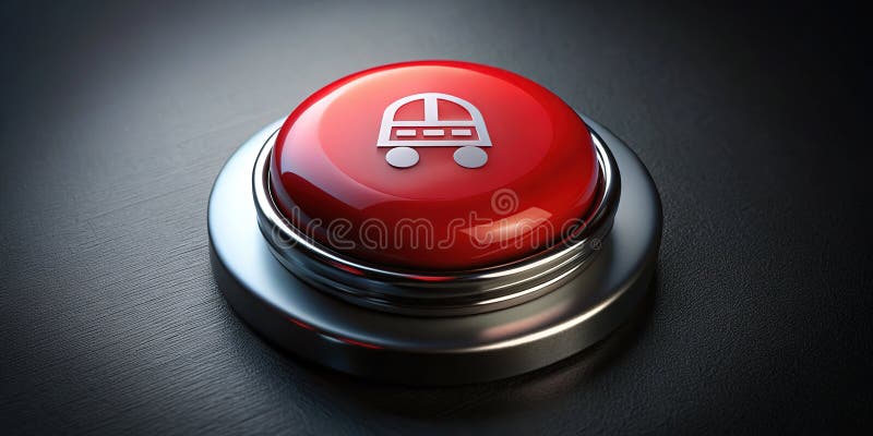 Essential Railway Safety a Closeup of a Modern Emergency Stop Button ...