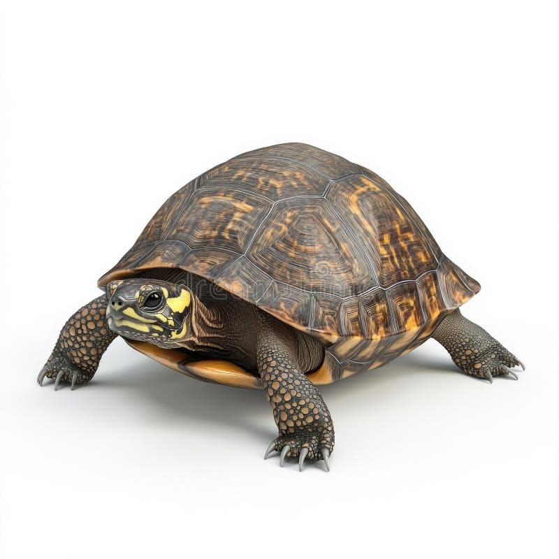 Spectacular Close-Up of a Yellow-Footed Tortoise on White Background ...