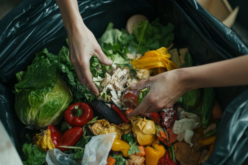 Sorting Compostable Food Waste Stock Illustration - Illustration of ...