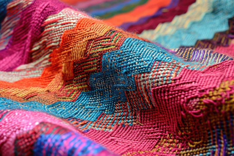 Close-Up of a Multi-Colored Blanket Stock Illustration - Illustration ...