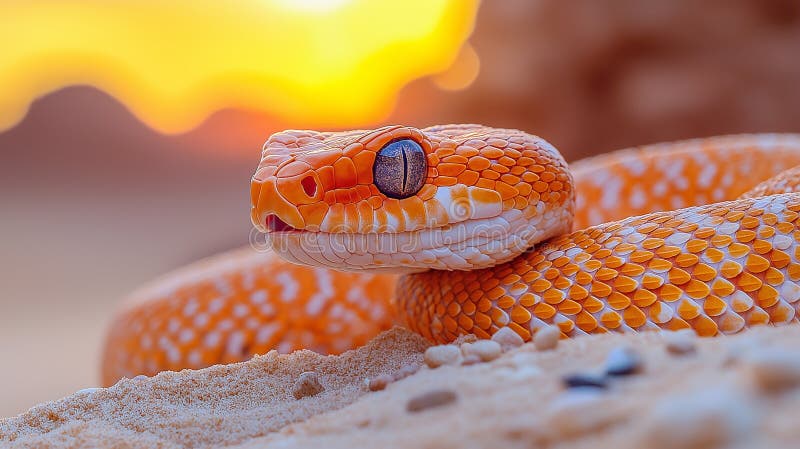 Detailed Image of a Snake Moving through the Desert Stock Image - Image ...