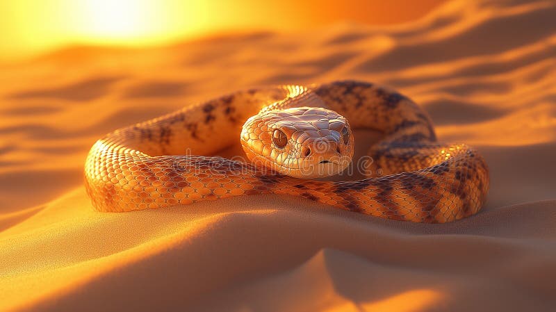 Detailed Image of a Snake Moving through the Desert Stock Image - Image ...