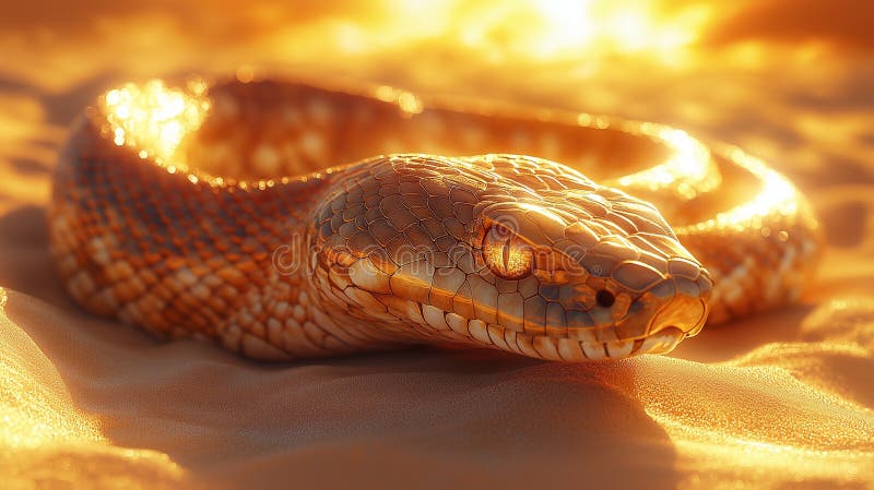 Detailed Image of a Snake Moving through the Desert Stock Image - Image ...