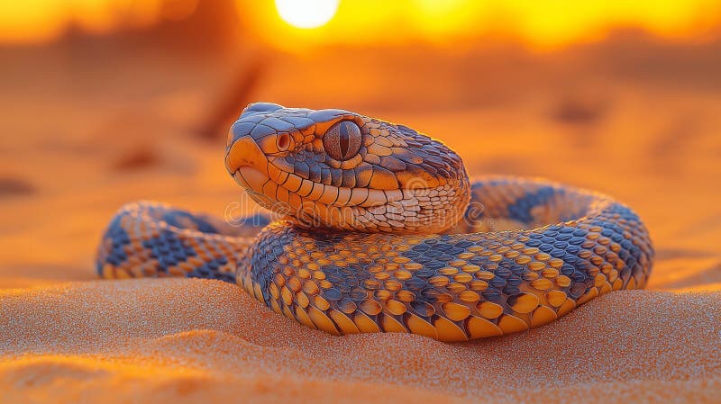 Detailed Image of a Snake Moving through the Desert Stock Photo - Image ...